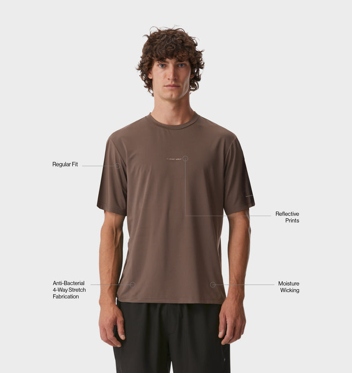 Active Classic Tee - Workout T Shirt in Mocha Brown | I Love Ugly