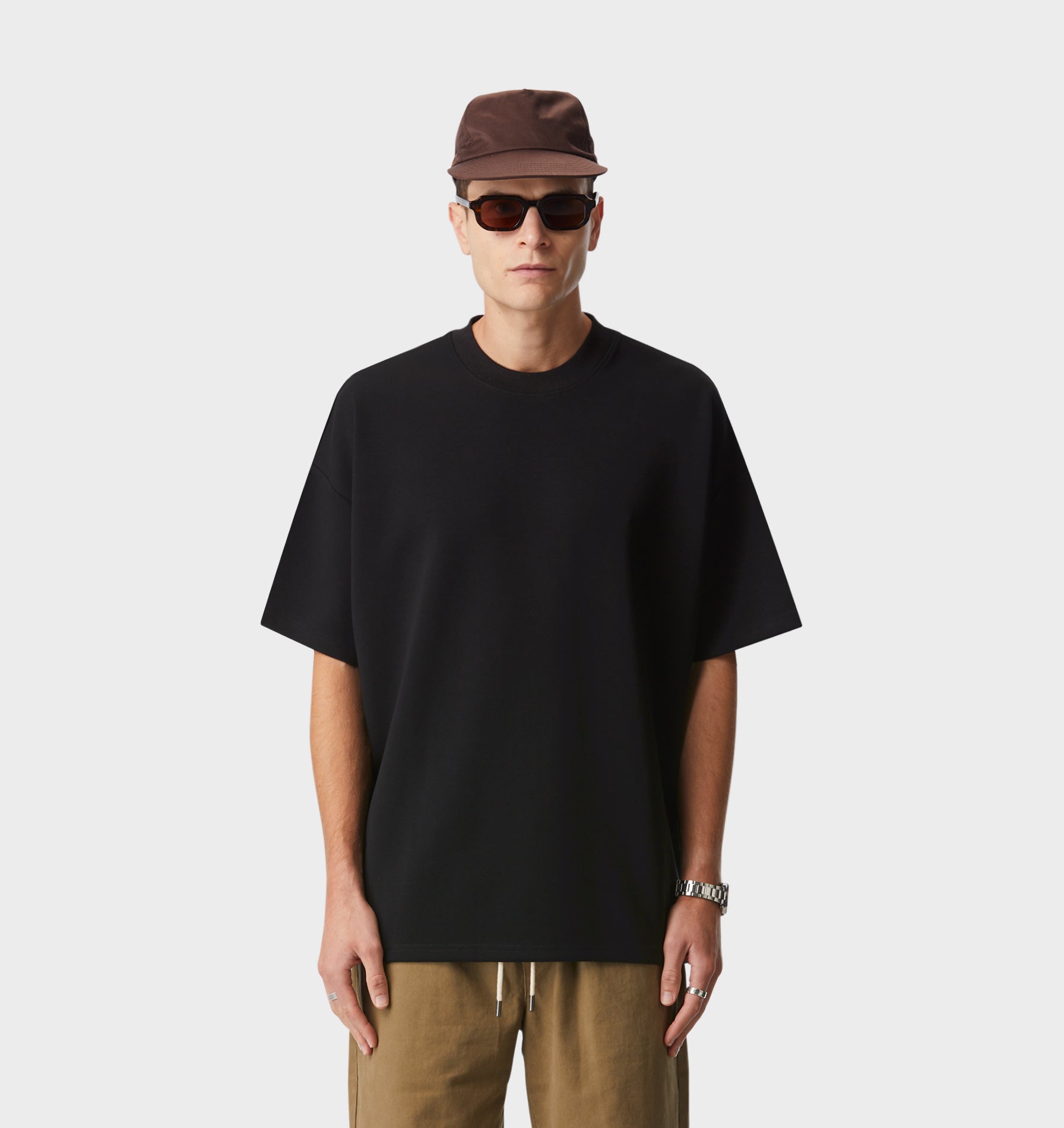 Neoprene Heavyweight Box Fit Tee in Black | I Love Ugly