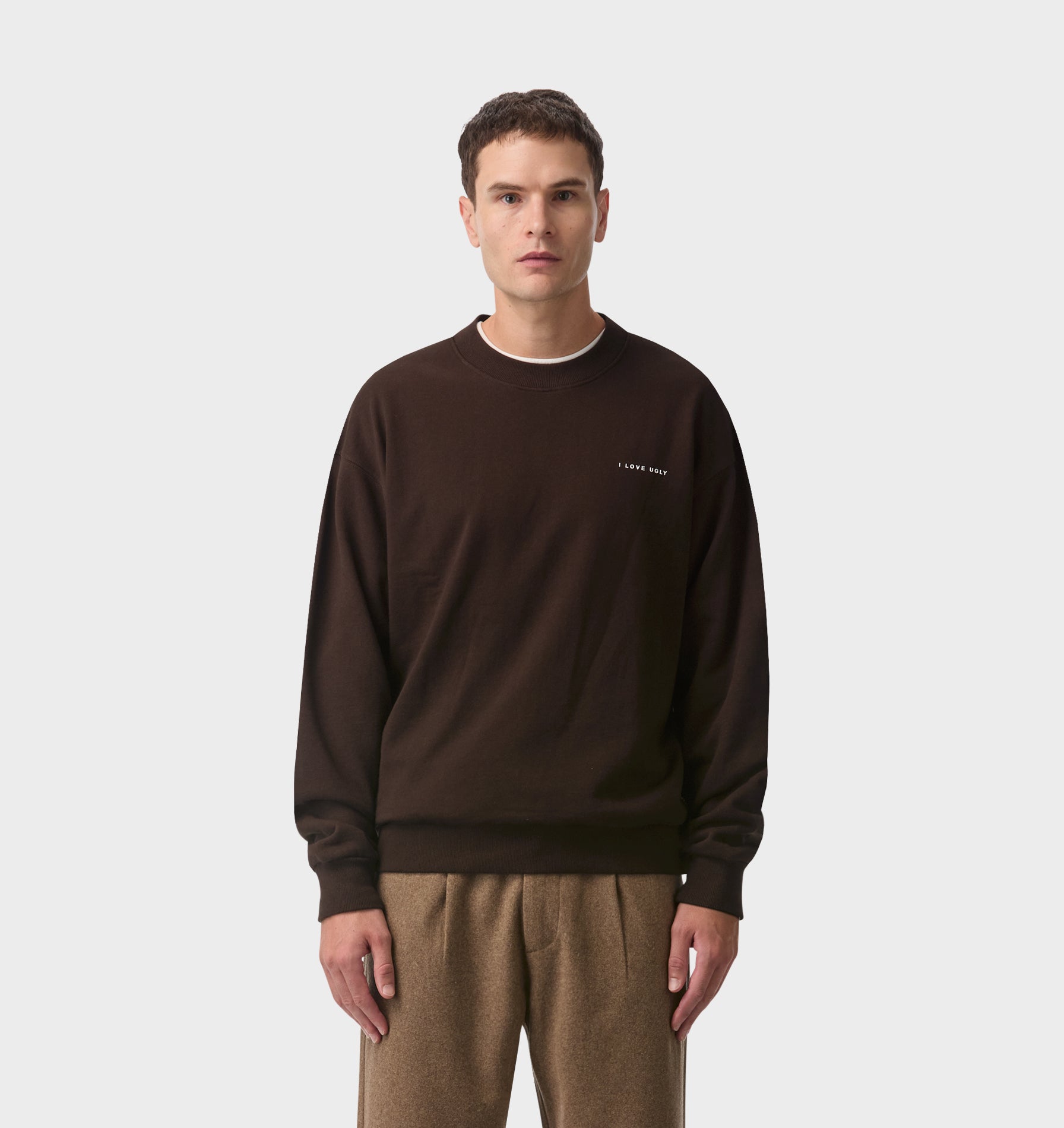 Oversized Crew - Coffee Bean | I Love Ugly