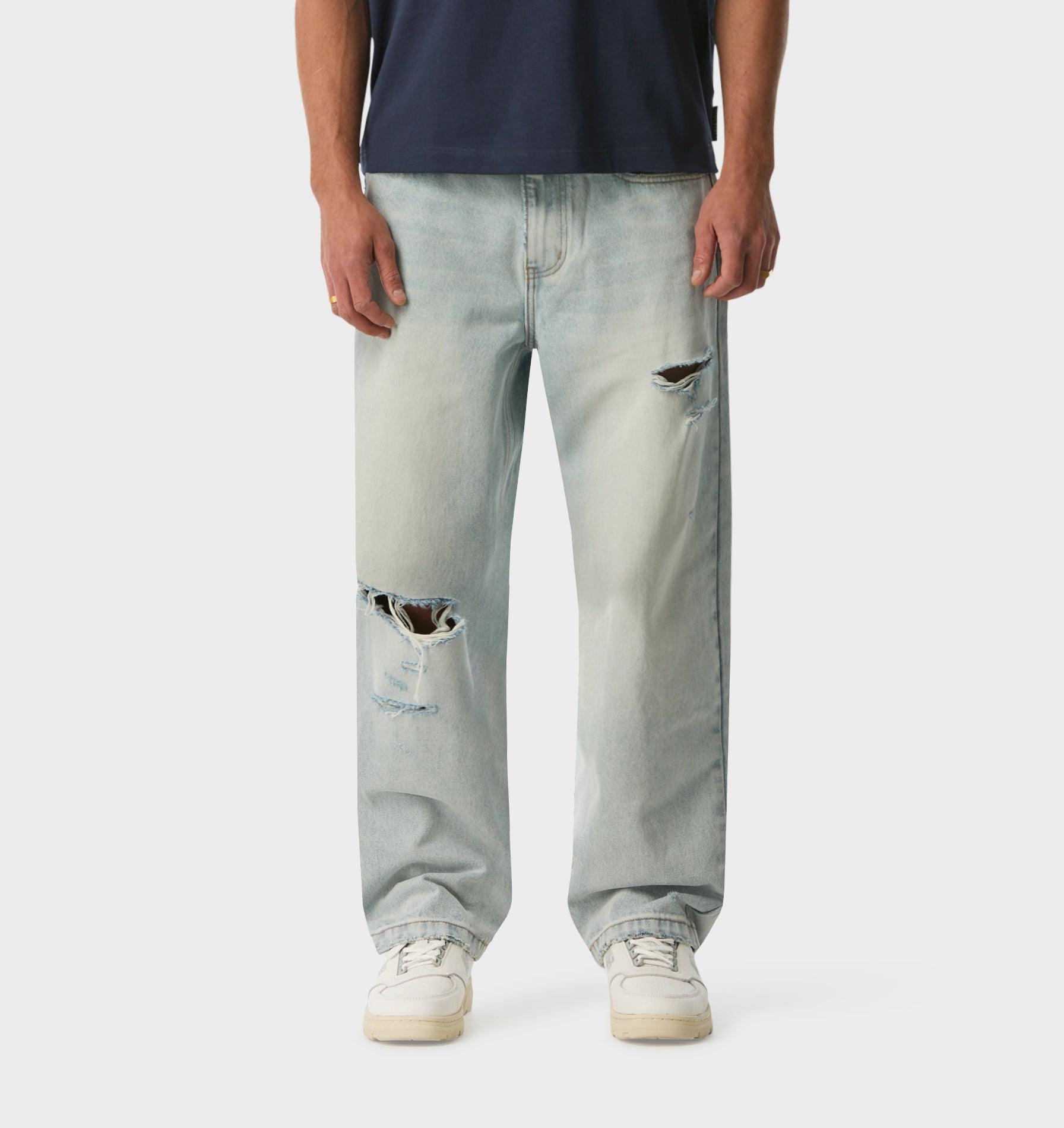 Distressed Edgar Denim - Light Vintage Blue | I Love Ugly