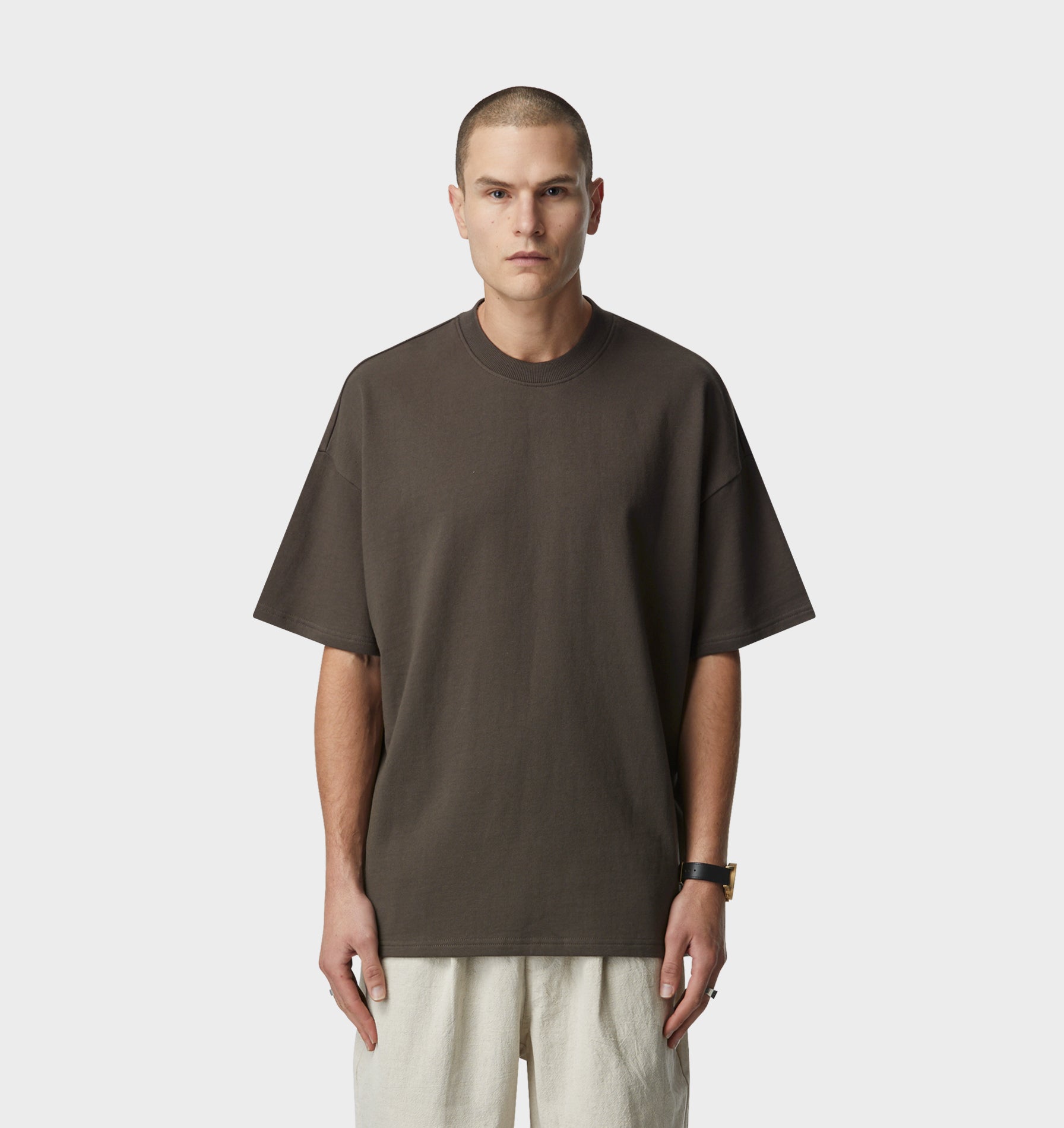Heavyweight Box Fit Tee in Burnt Olive Green | I Love Ugly