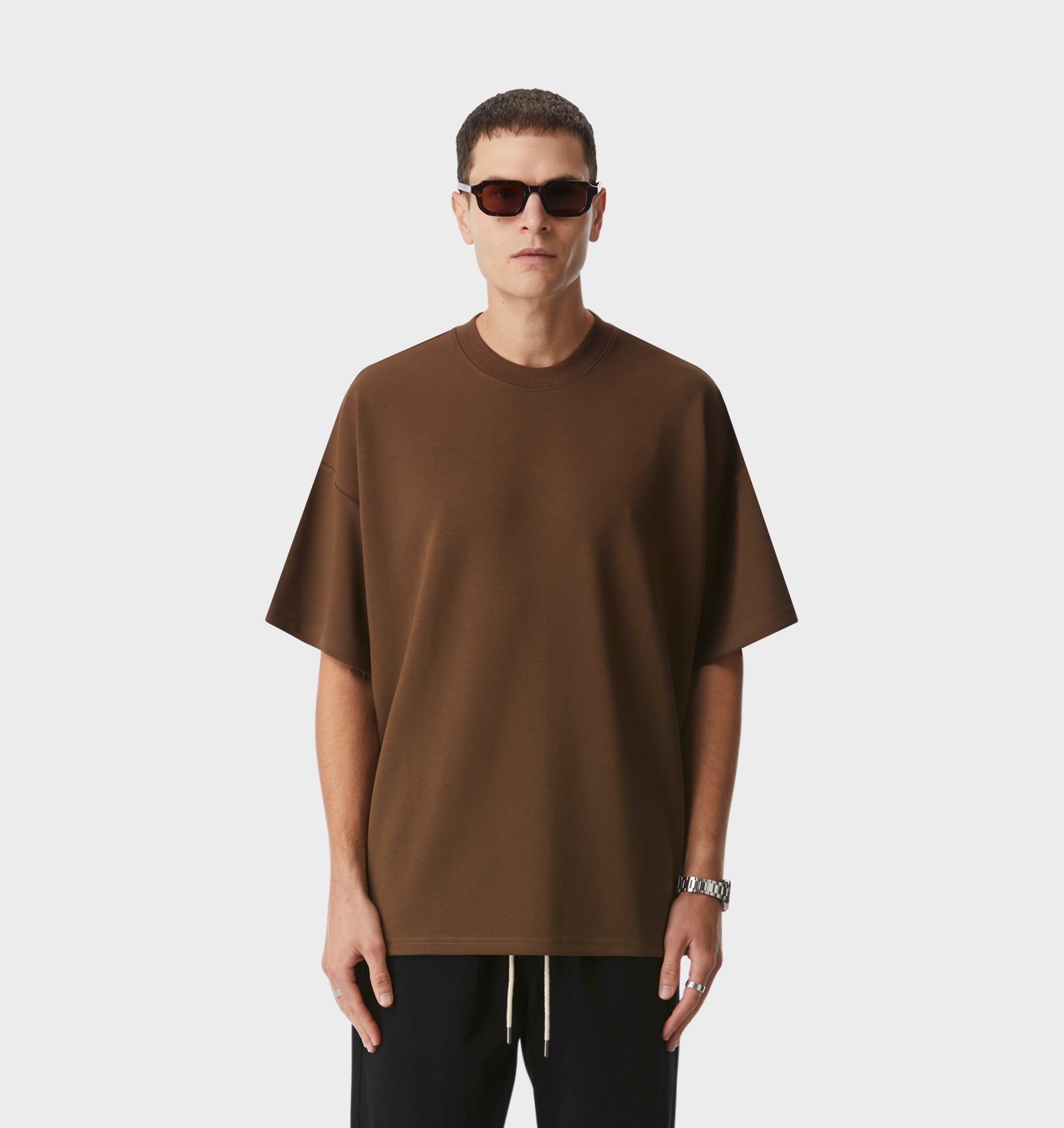 Neoprene Heavyweight Box Fit Tee in Mocha Brown | I Love Ugly