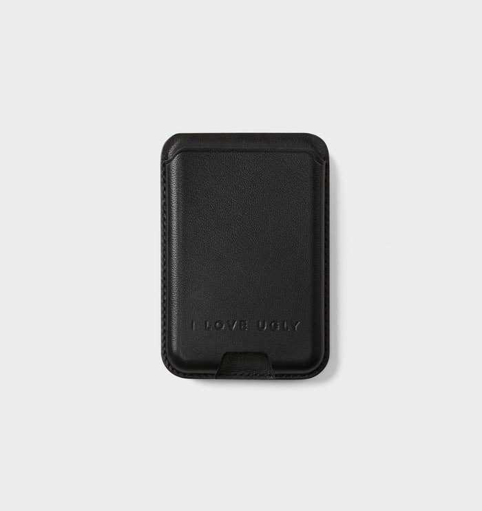 Leather Mag-Safe Card Holder - Black | I Love Ugly