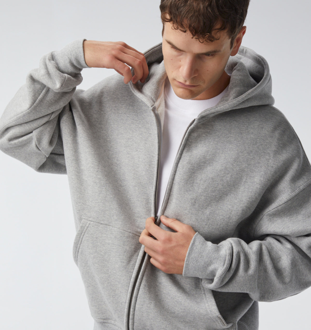 Zip Up Box Hoodie in Vintage Grey | I Love Ugly