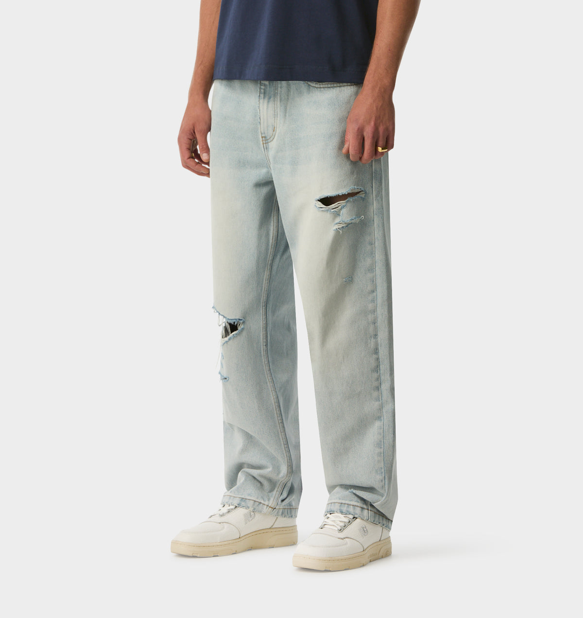 Distressed Edgar Denim - Light Vintage Blue | I Love Ugly